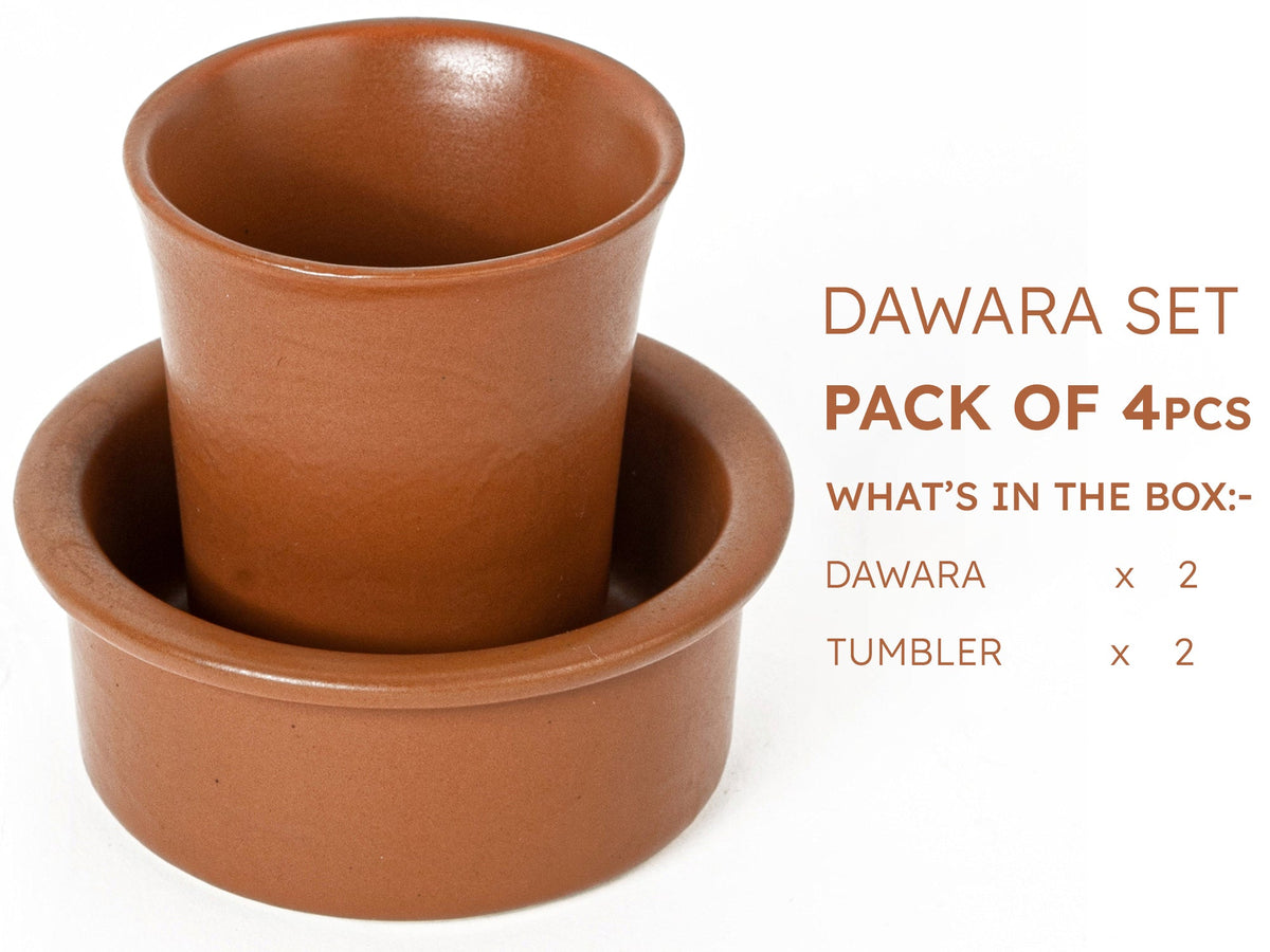 Terracotta Soil Premium Ceramic Dawara Set of 2 – Bodhi House