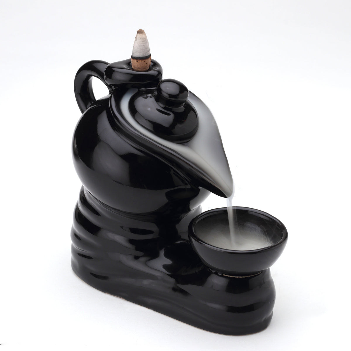 Tea Pot Smoke Fountain Back Flow Incense Burner With 20 Incense Cones ...